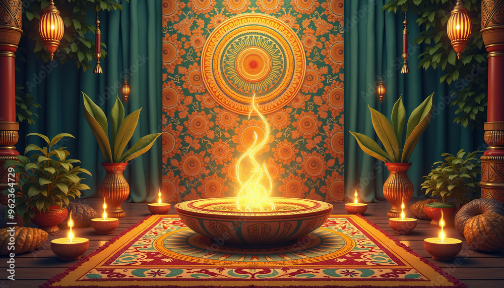 Onam Celebration Digital Art Featuring Thiruvonam Timings with ...