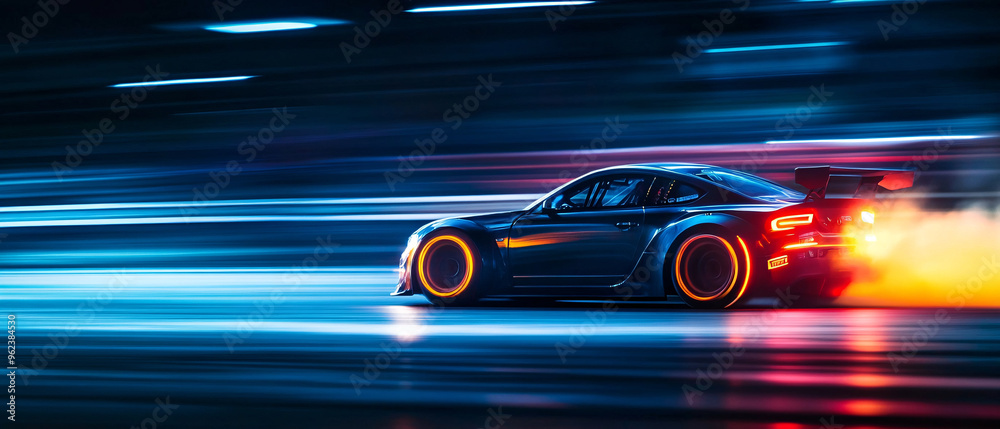 high-speed racing car in motion Stock Photo | Adobe Stock