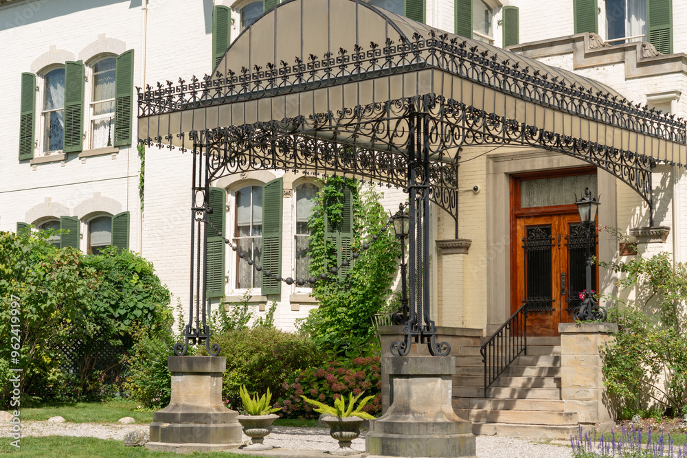 entrance facade at Spadina Museum, a historical house museum that ...
