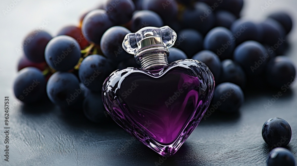Heart-Shaped Elegance, a luxurious perfume bottle filled with rich ...