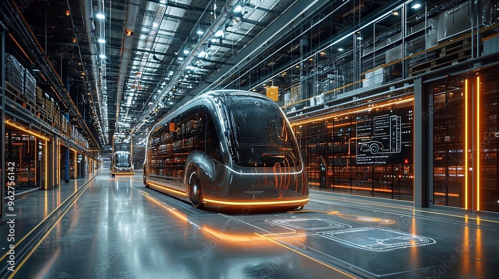 A Futuristic Distribution Hub With Ar Overlays Guiding Autonomous