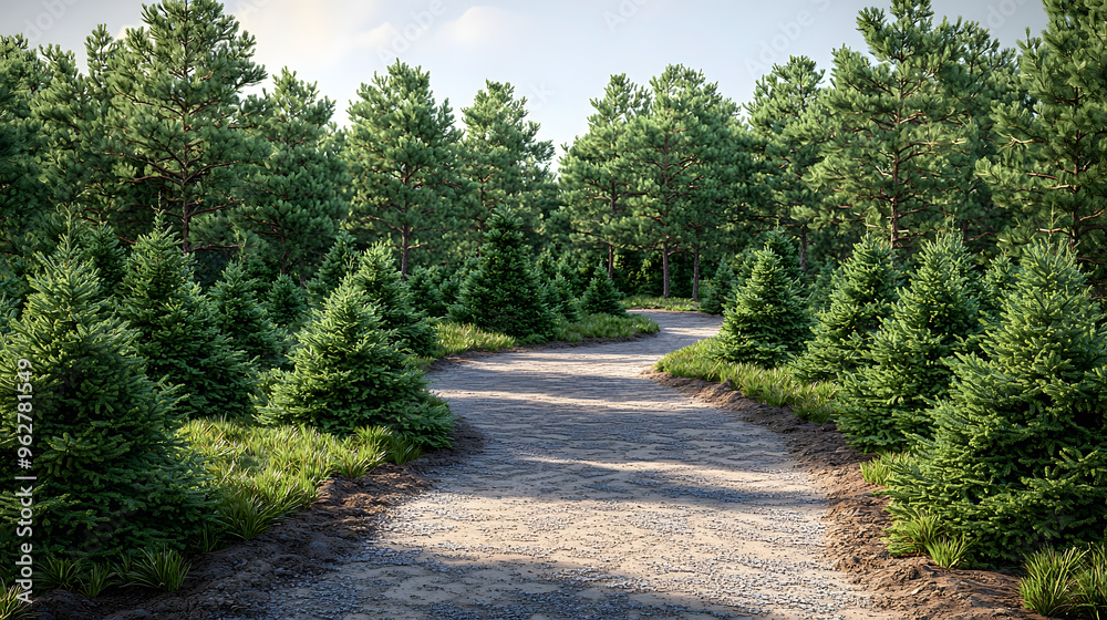 Christmas Tree Farm U Pick U Cut Trees Driveway Road Graphic Design ...
