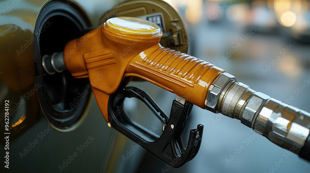 Fuel pump nozzle dripping gasoline, reflecting the rising cost of fuel ...