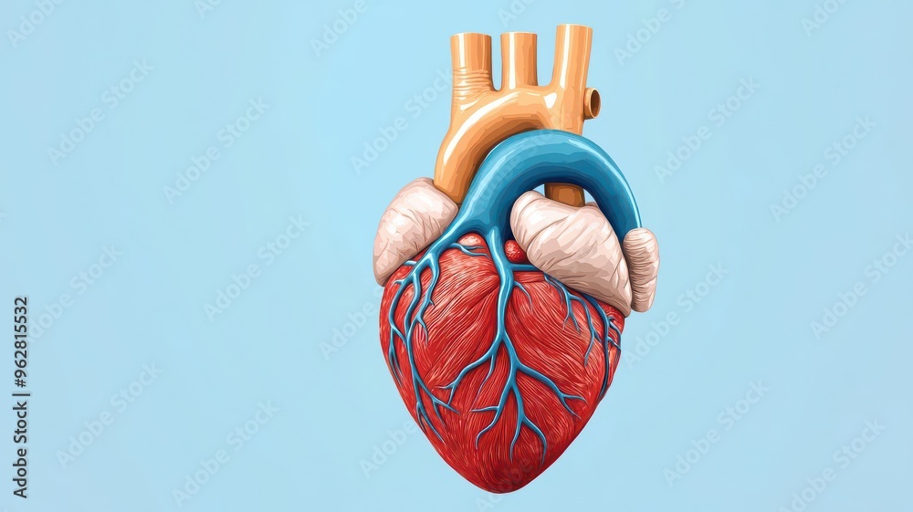 Medical illustration of the heart under the strain of uncontrolled ...