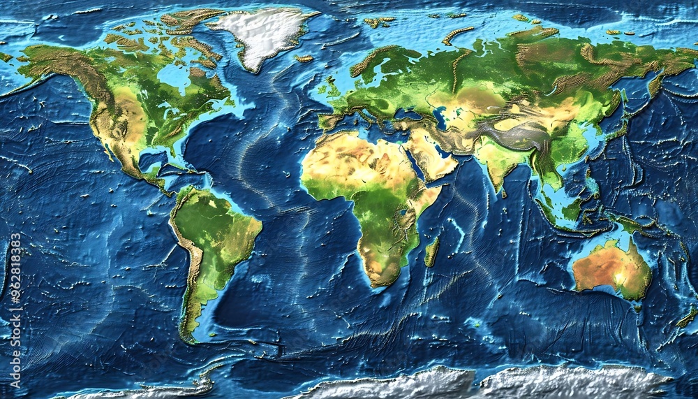World Topographic Map: A detailed and visually stunning topographic map ...