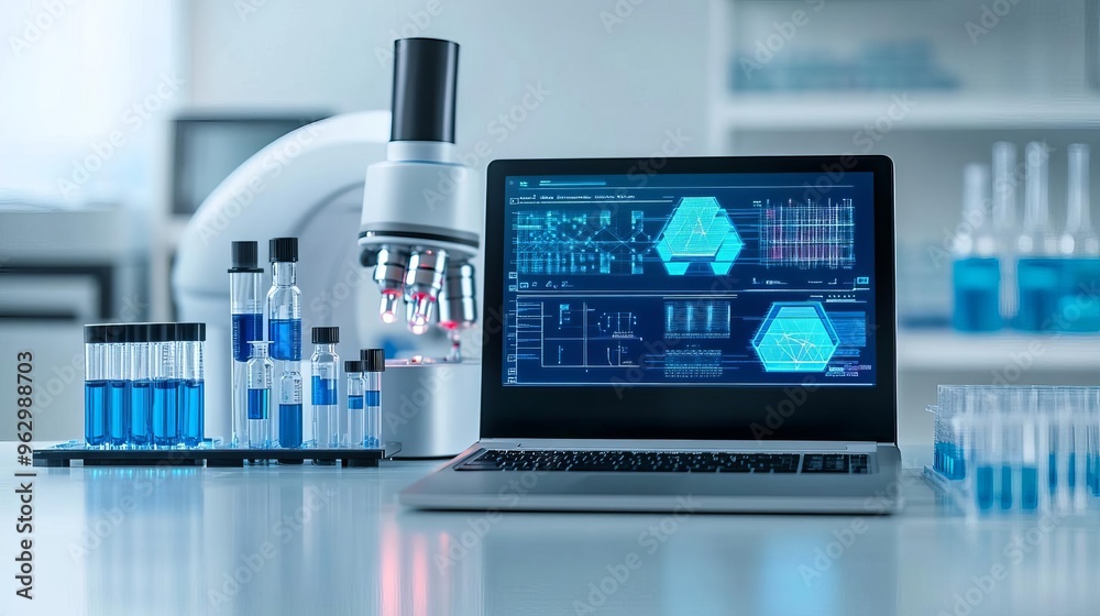 Advanced genetic lab with AI-driven tools, synthetic biology Stock ...