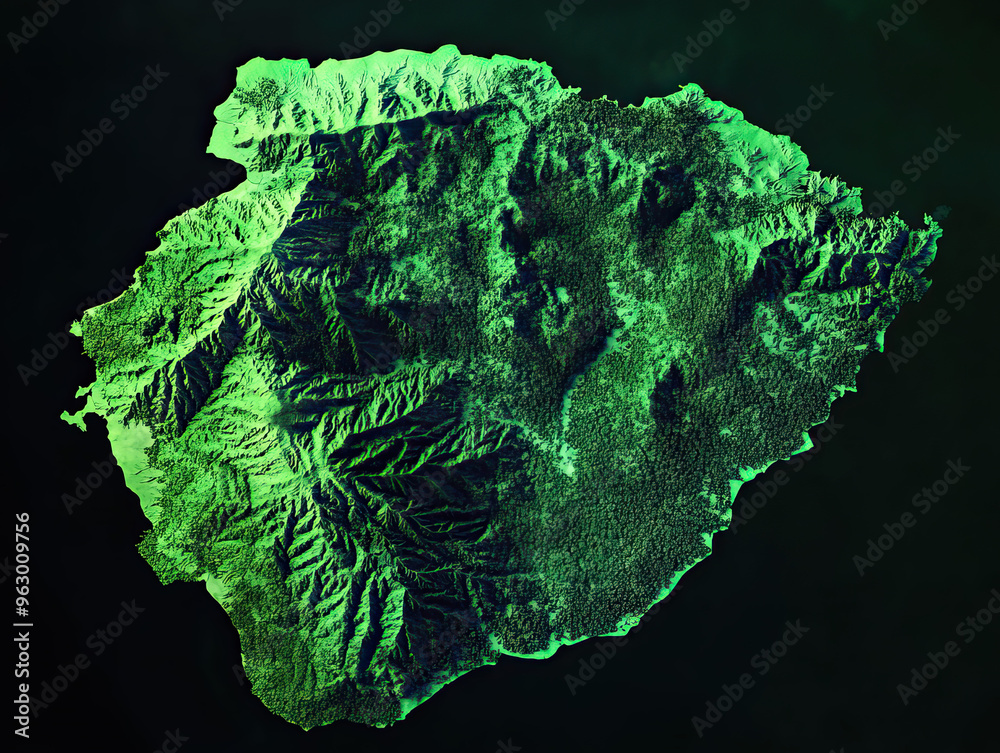 Technical aerial visual, 3D LiDAR GIS aerial map satellite scan model ...