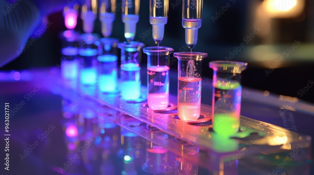 Artistic representation of a test tube experiment with a ...