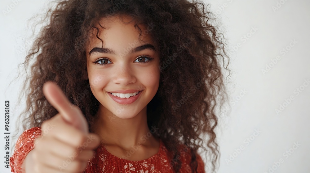 You got this Smiling cute teen girl pointing finger at camera ...