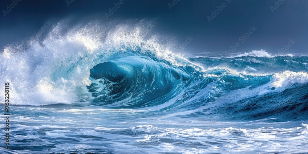 Ocean waves represent the powerful, rhythmic force of nature, embodying ...
