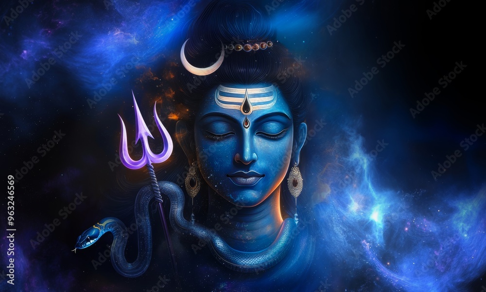wallpaper of Hindu God Shiva portrays his calm yet powerful aura, seated in meditation. The ...