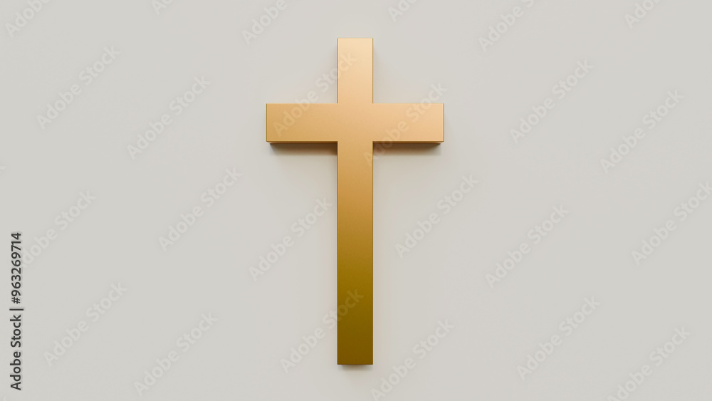 Gold cross symbol on white background. Christian crosses symbol ...