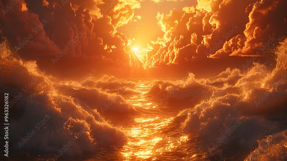 Capture the divine moment as Moses creates a sacred passage through the ...