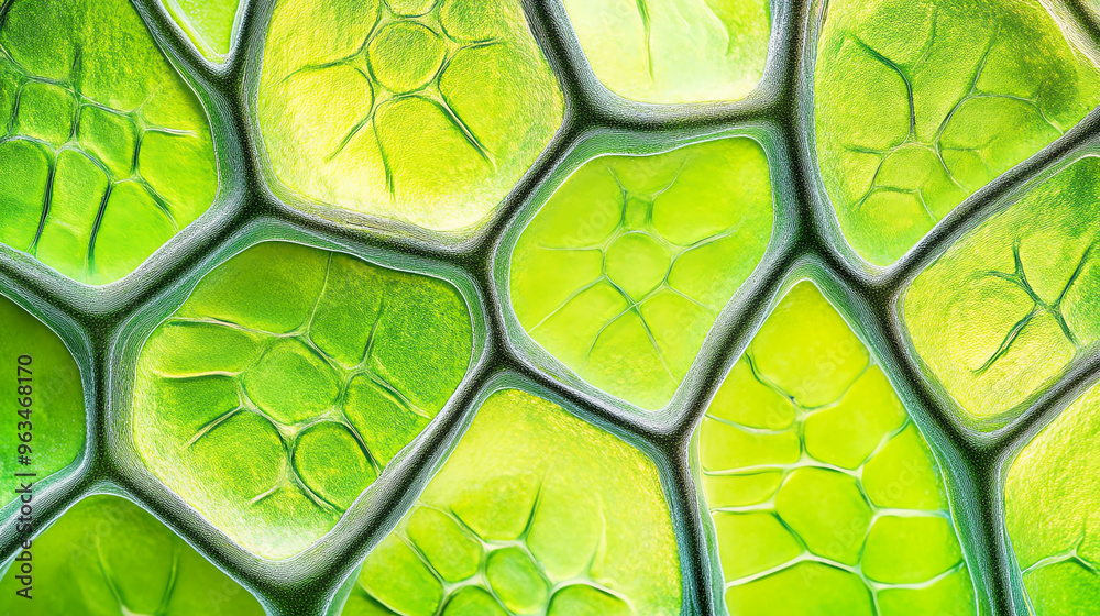 Microscope slide showing crosssection of plant cells in a hightech lab ...