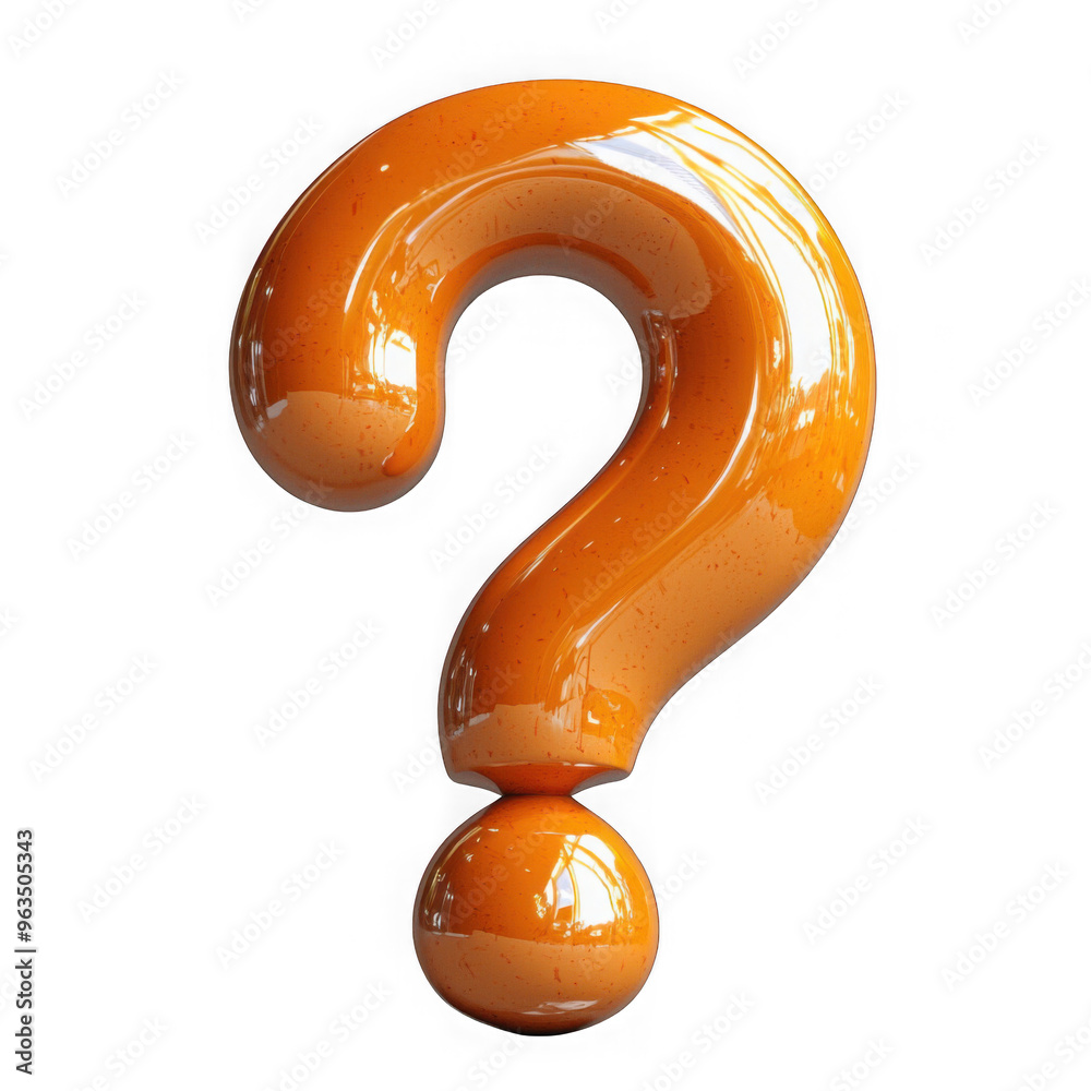 Orange question mark isolated on a transparent background png file no ...