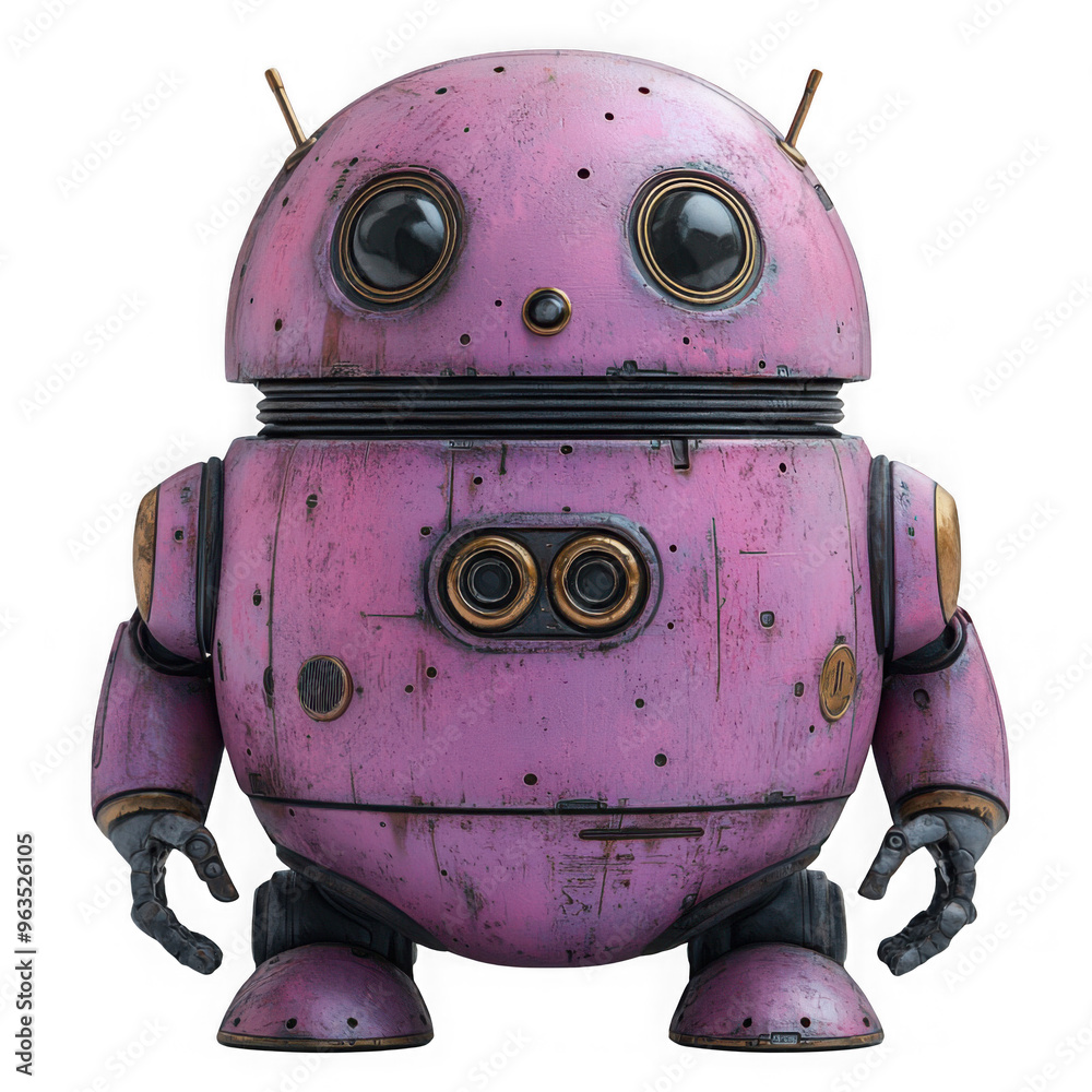 Purple robot isolated on a transparent background png file no ...