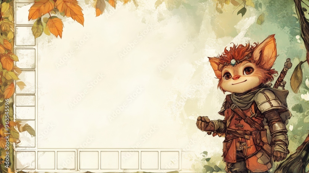 Cute and whimsical D&D character sheet template featuring a halfling ...