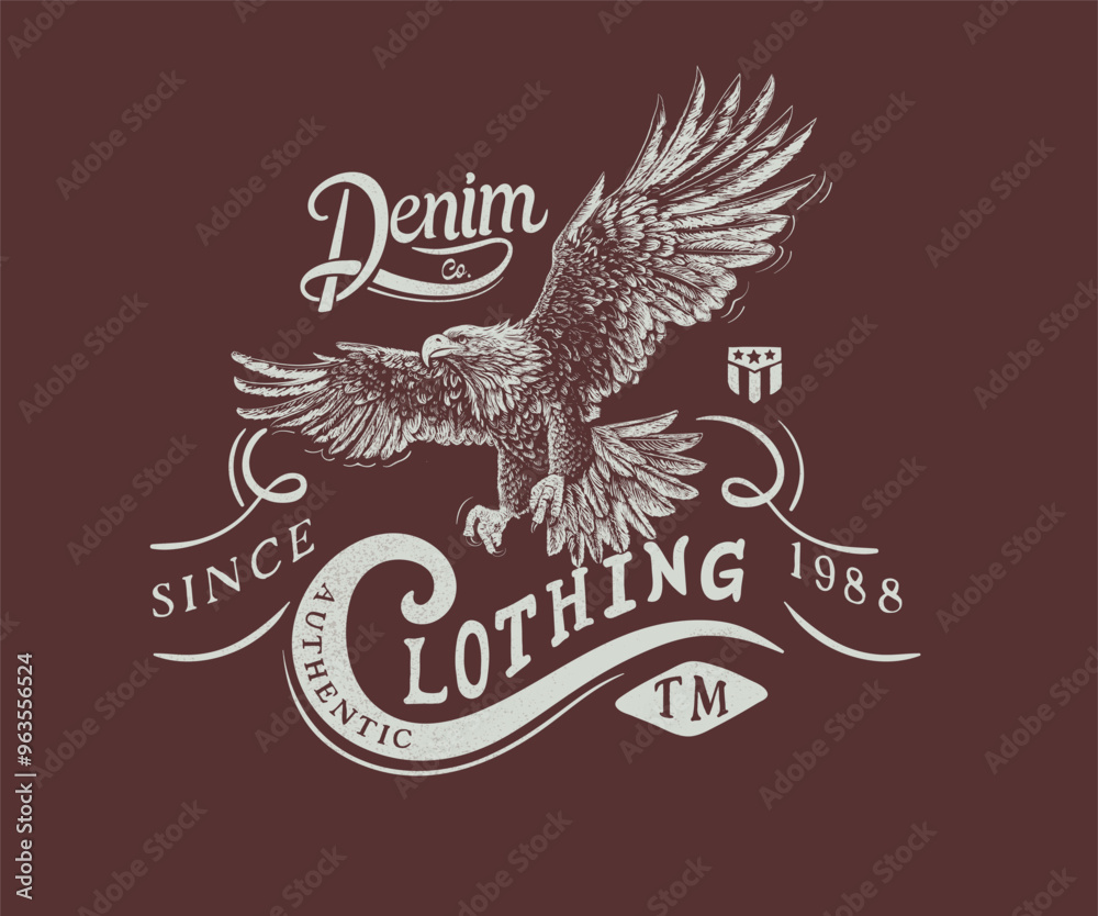 vintage eagle vector art for clothing, eagle graphic print design ...