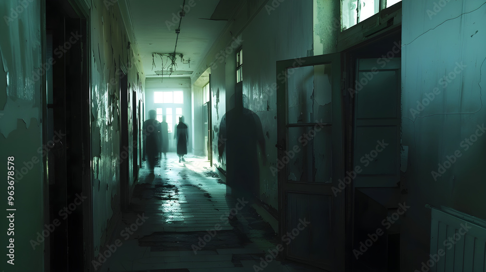 Creepy abandoned hospital with eerie ghostly patients wandering the ...