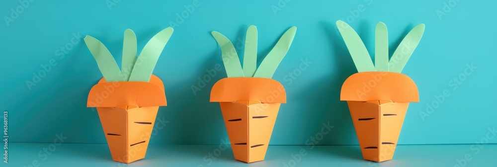 Step-by-step guide for creating a DIY paper carrot craft treat box ...