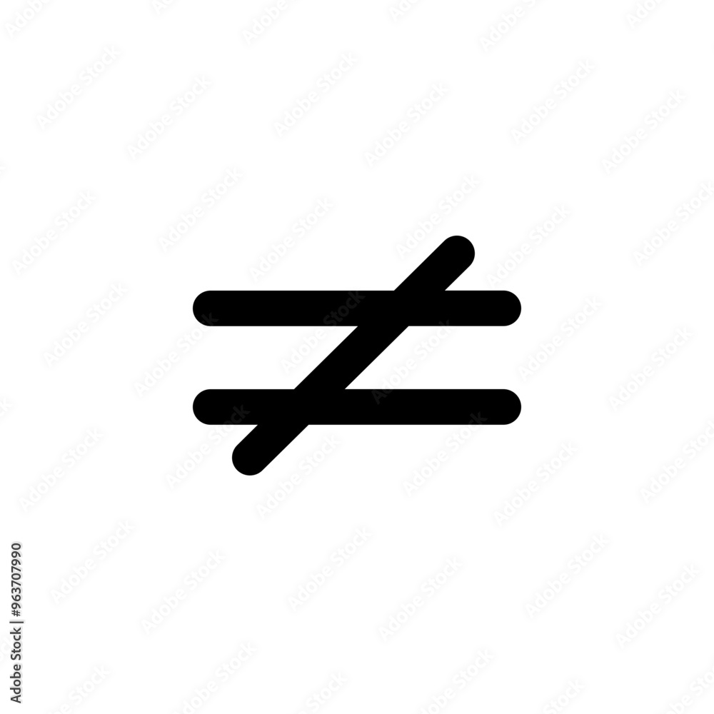 Not Equal symbol, Math, Mathemathic icon, Math symbol, calculation ...