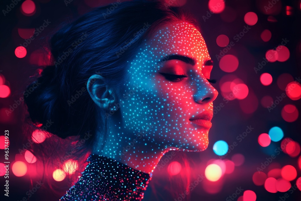 Brain region Cognitive agility Artistic profile of a woman with glowing ...