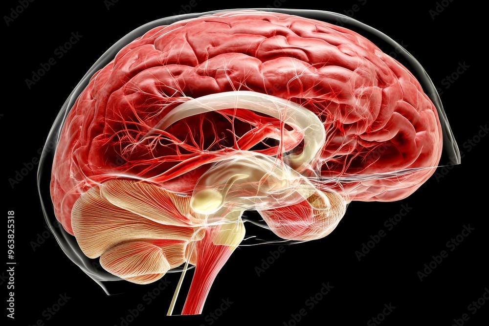 Afferent neurons brainstem and cerebellum brain cross section ...