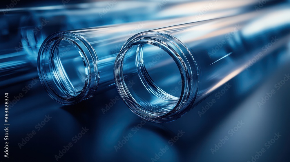 Two clear tubes are shown side by side, one of which is slightly larger ...