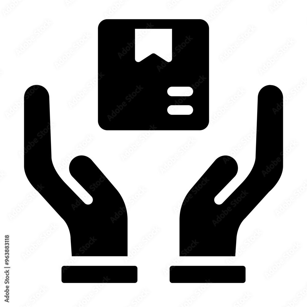 Handle with care icon representing fragile packaging that requires ...