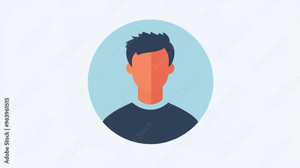 Simple user icon with a minimalistic human silhouette. Generic avatar ...