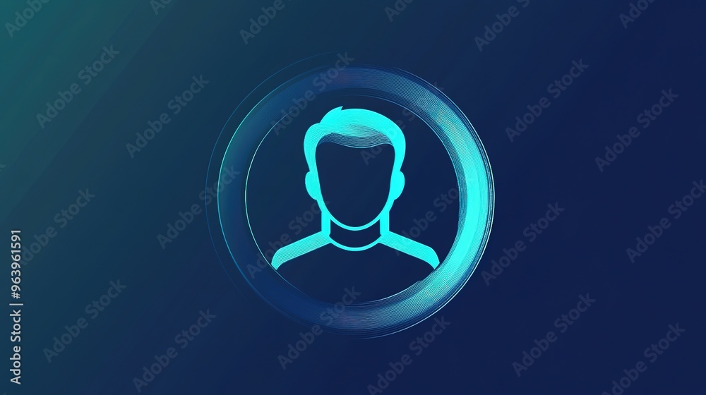 Simple user icon with a minimalistic human silhouette. Generic avatar ...