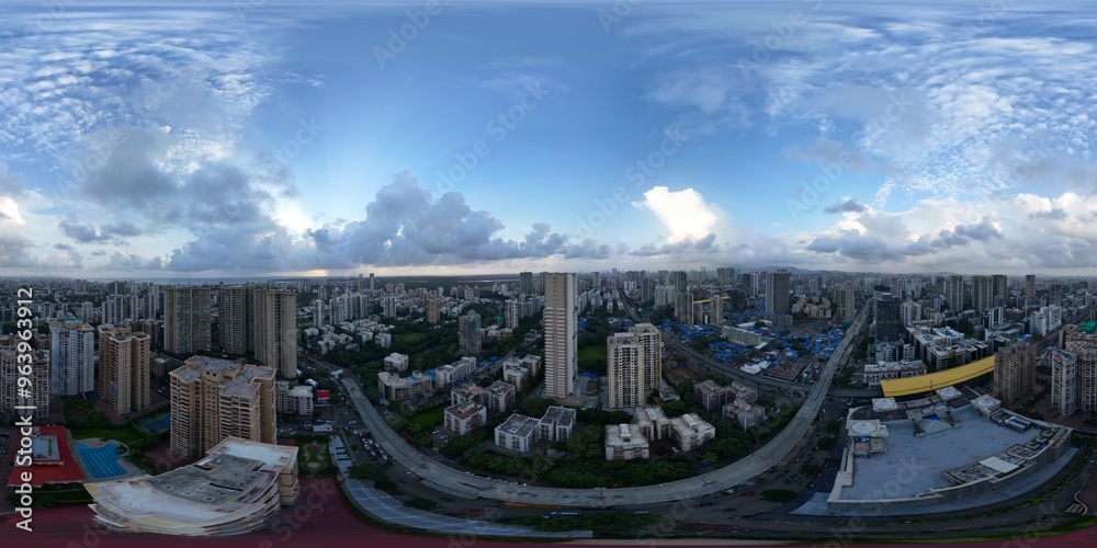 Mumbai suburbs monsoon sky 8K VR 360 HDRI Spherical Panorama ...