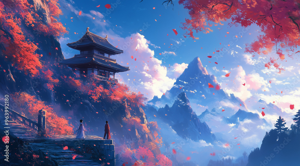 Japanese background, anime wallpaper, digital art, pc wallpaper. anime ...