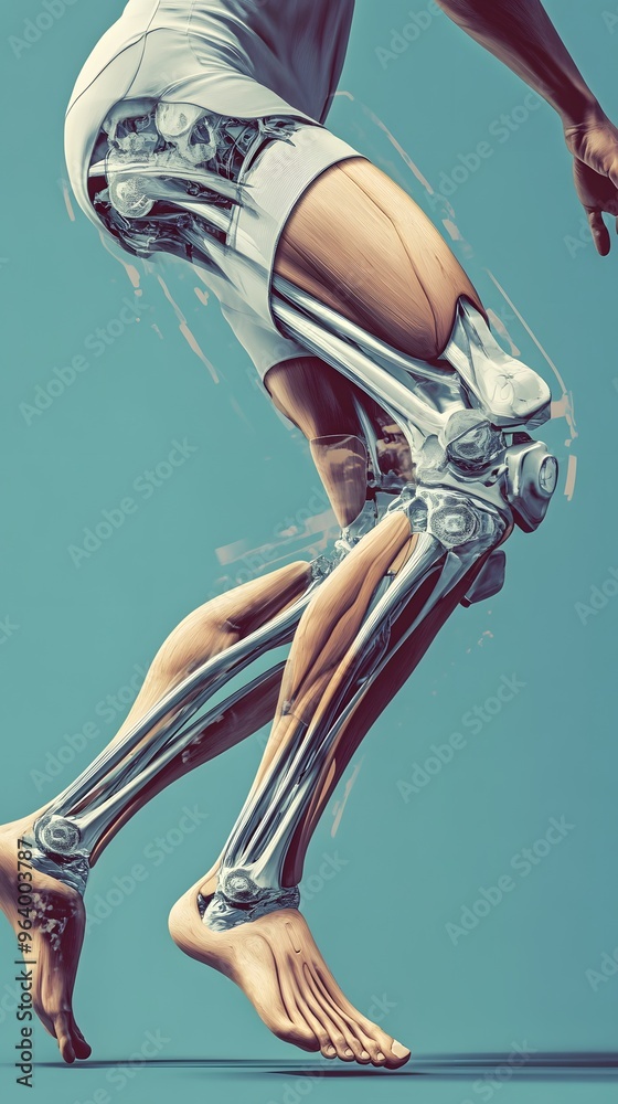 Ilustración de Stock Anatomical Illustration of a Human Leg with ...