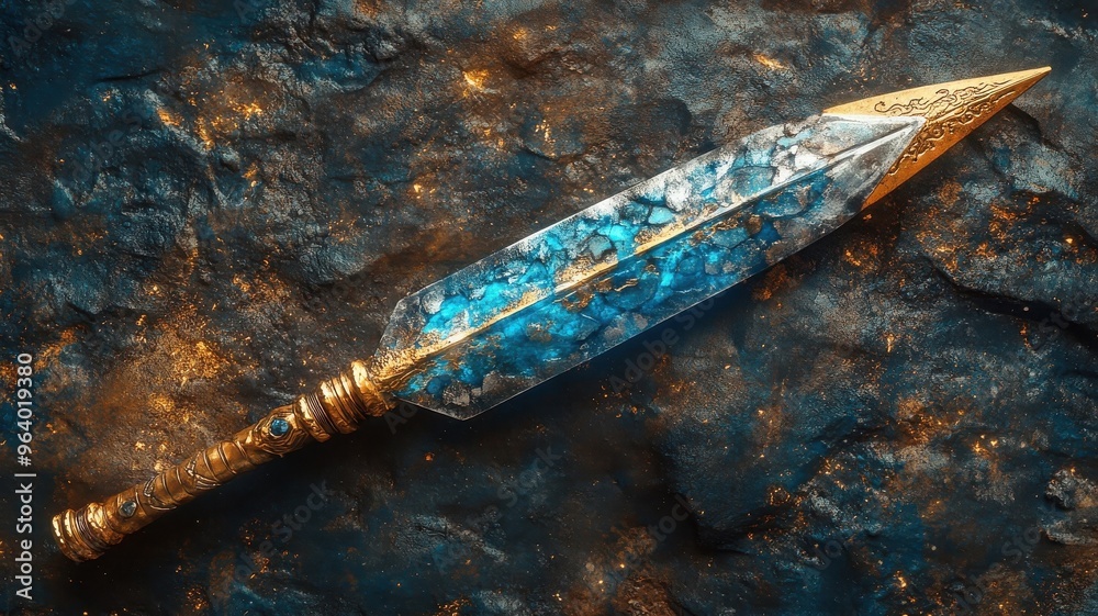 Stylized 3D style spear with bold shapes and deep textures. Stock ...