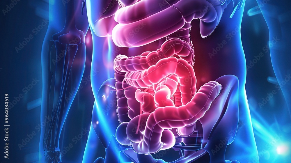 A detailed look at appendicitis showing the affected area. The appendix ...