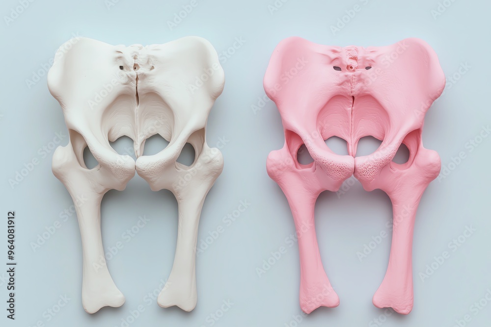 Human pelvis, male and female differences, 3D illustration Stock ...