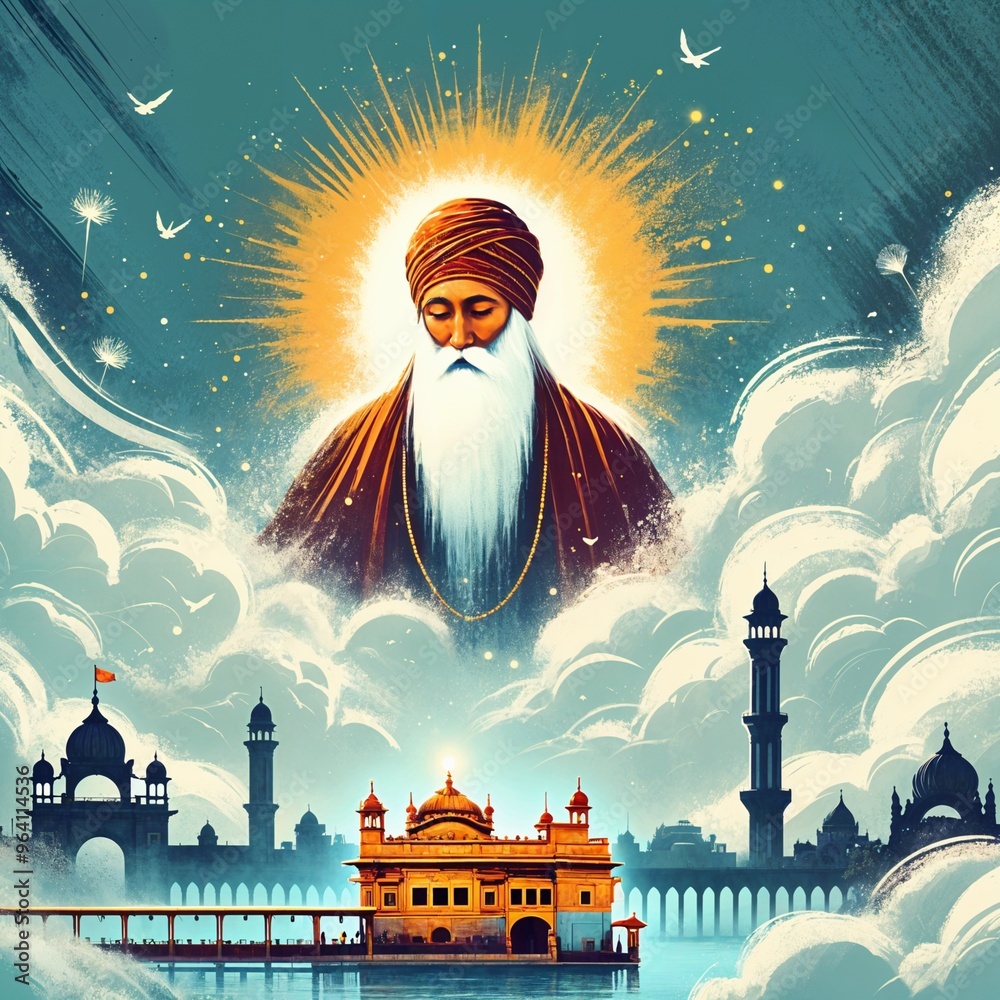 Poster illustration for guru nanak jayanti. Stock Photo | Adobe Stock
