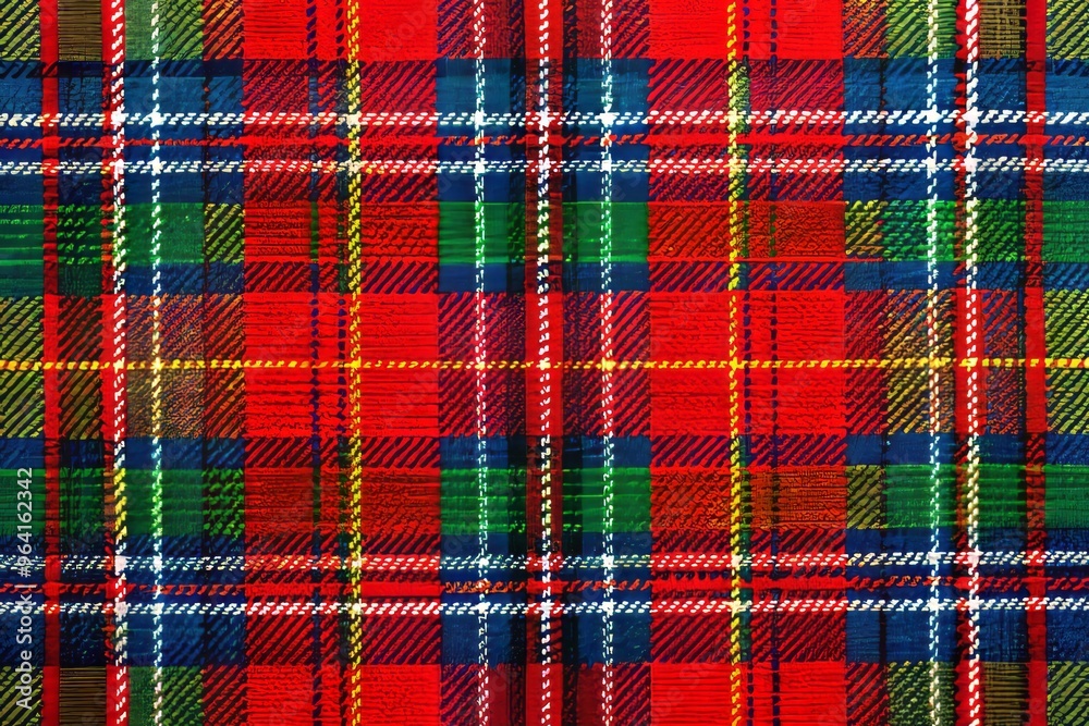 Vibrant plaid patterns of Scotland's rich cultural heritage, featuring ...