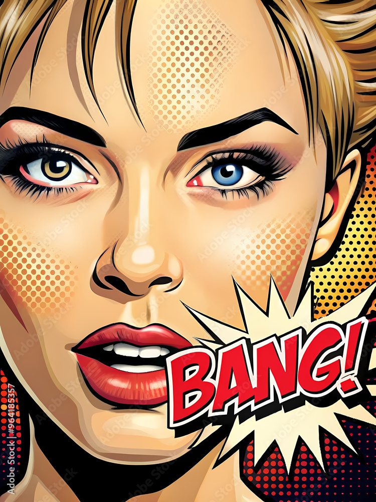 Comic explosion graphic design with Bang! Bang! text vibrant colors and ...