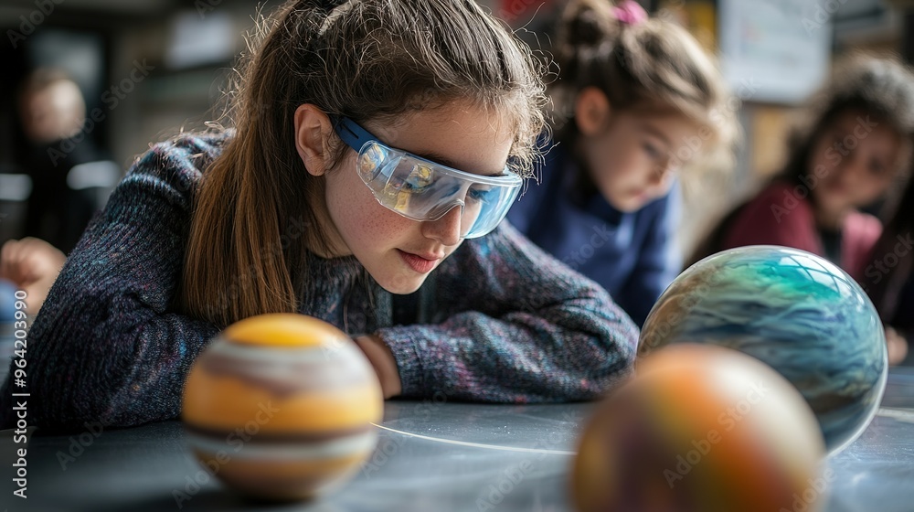 A teacher using augmented reality to bring a science lesson to life ...