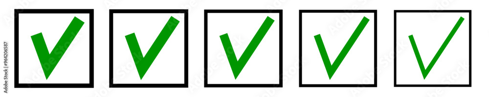 Vector de Stock tick box. check mark icon set with correct, accept checkmark icons | Adobe Stock