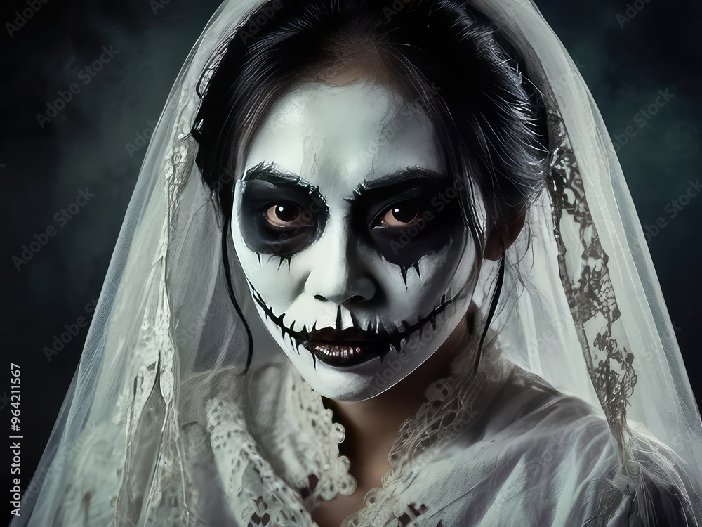 Whispers from Beyond: Ghostly Figure Materializes in Black. Haunted ...