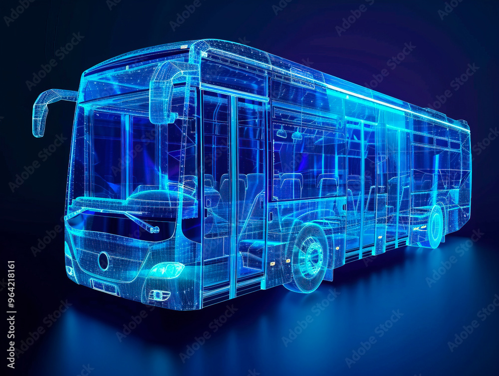 Bus visualization with augmented reality Transparent bus in studio ...