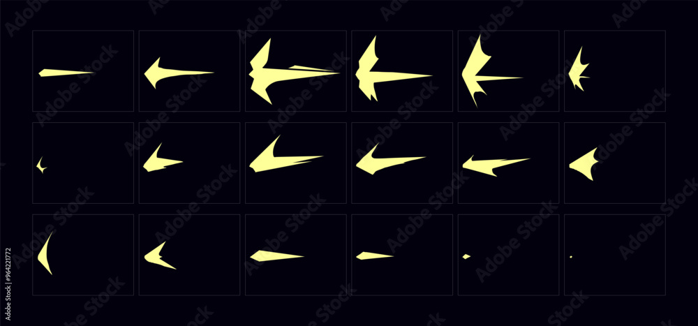 2d animate gun flash FX animation. Cartoon muzzle flash fire animation ...