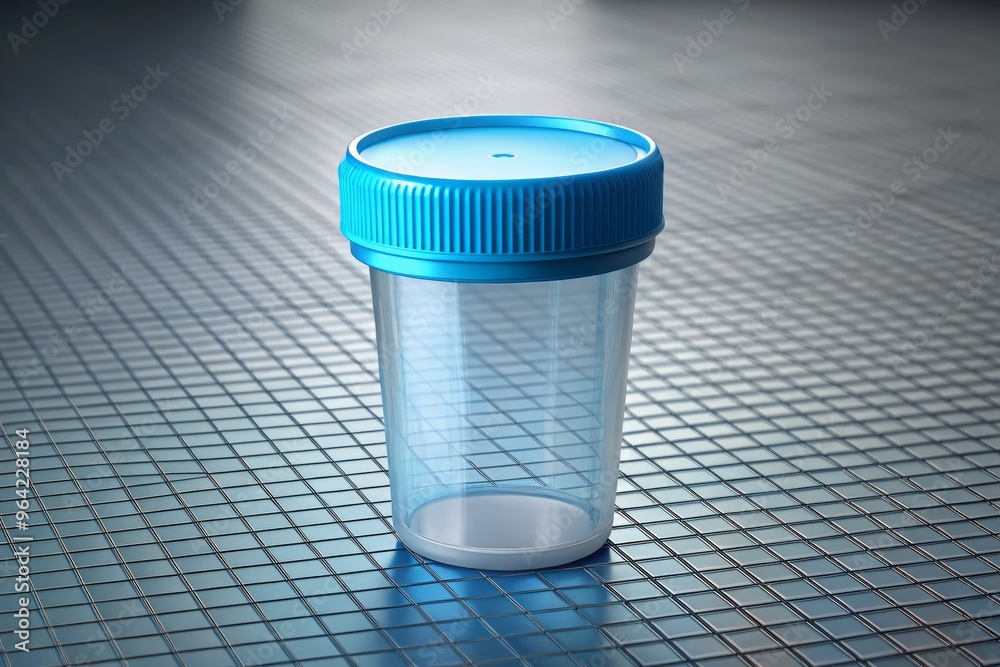 A minimalistic and modern illustration of a single urine sample ...