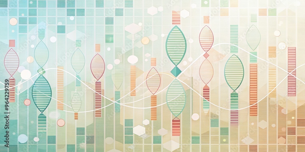 Minimalist illustration of a genomic profiling workflow, bold lines and ...