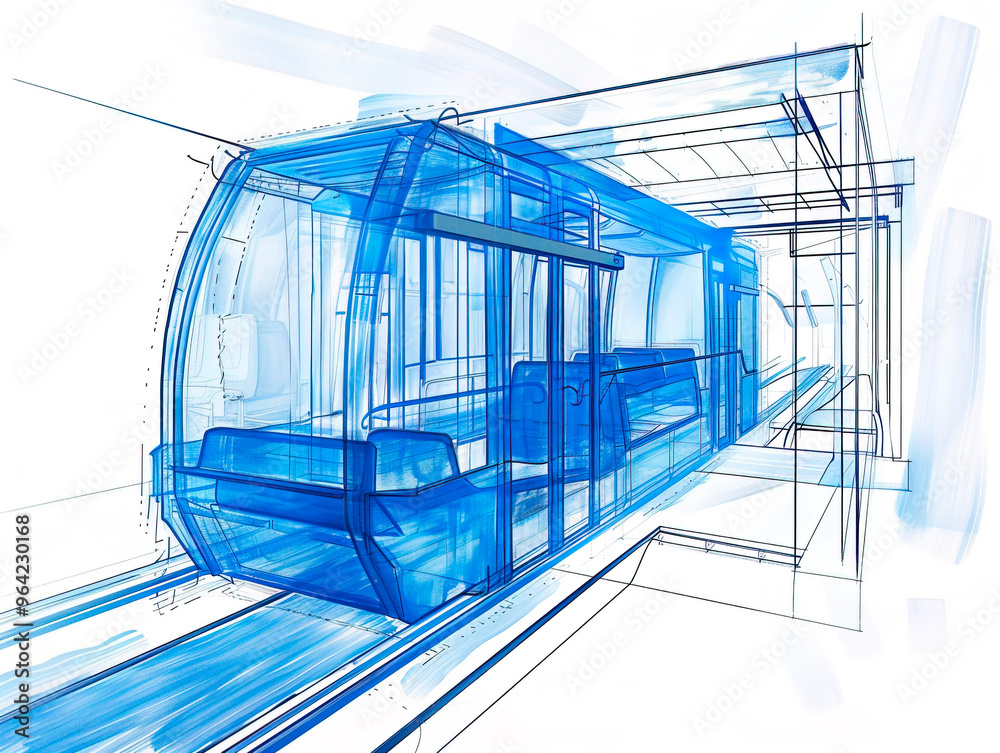Ilustración de Stock Funicular visualization with augmented reality ...