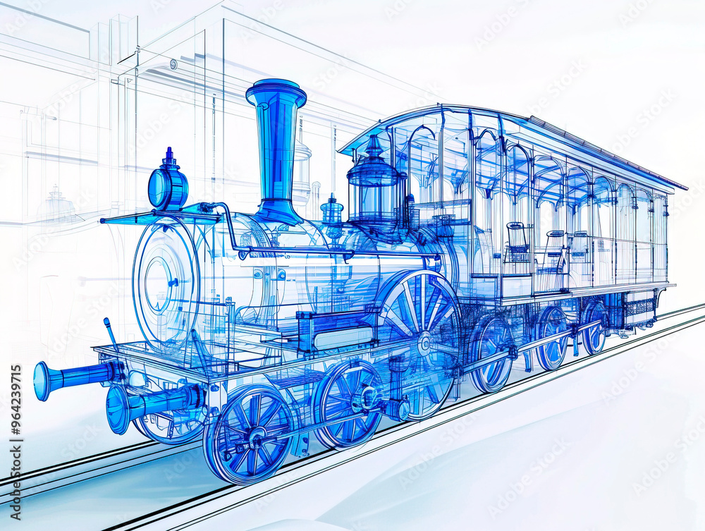 Steam locomotive 1800s visualization with augmented reality Transparent ...
