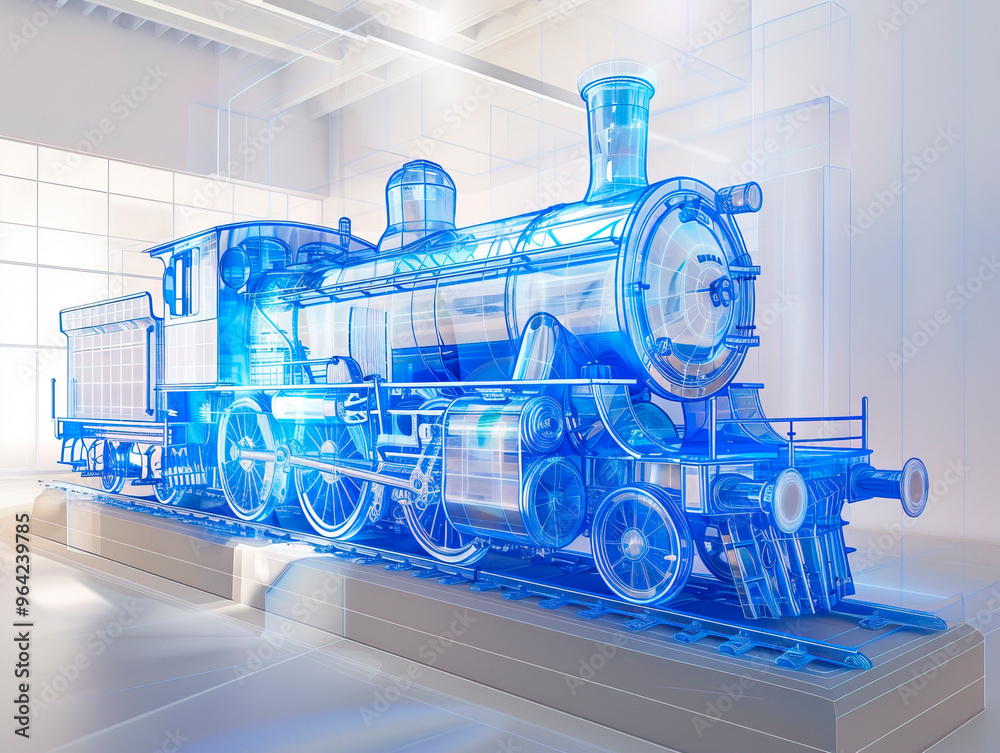 Steam locomotive 1800s visualization with augmented reality Transparent ...